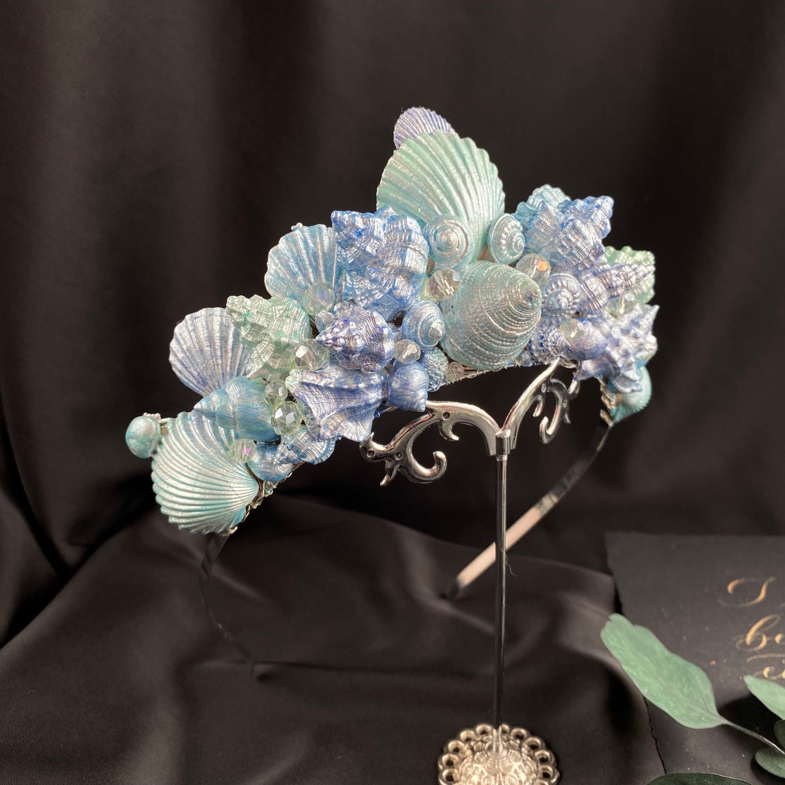 Blue Mermaid Crown Seashell Crown Seashell Tiara Ocean Hair - Etsy