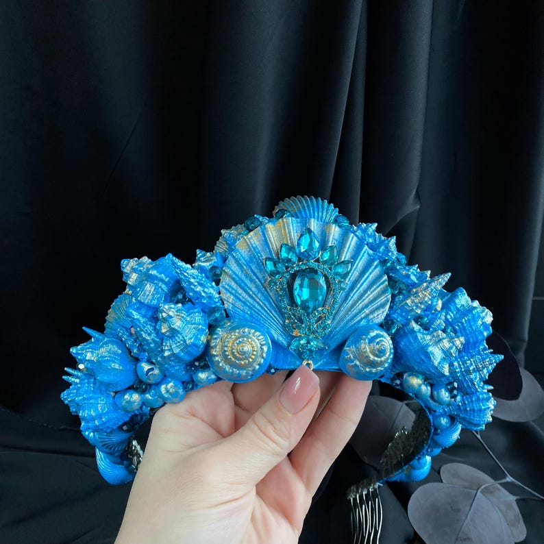 Blue Seashell Mermaid Crown - Etsy