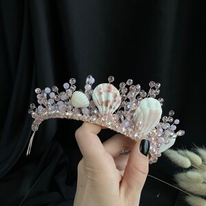 Pink Mermaid Crown Seashell Crown Seashell Tiara Ocean Hair Accessories ...
