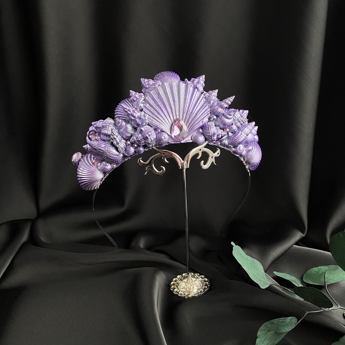 Purple Mermaid Crown Seashell Crown Seashell Tiara Ocean Hair - Etsy