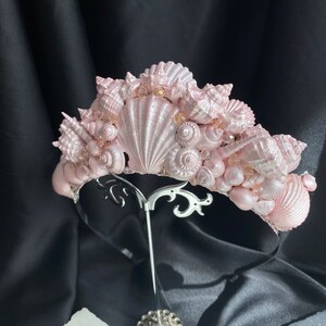 Pink Mermaid Crown Seashell Crown Seashell Tiara Ocean Hair - Etsy