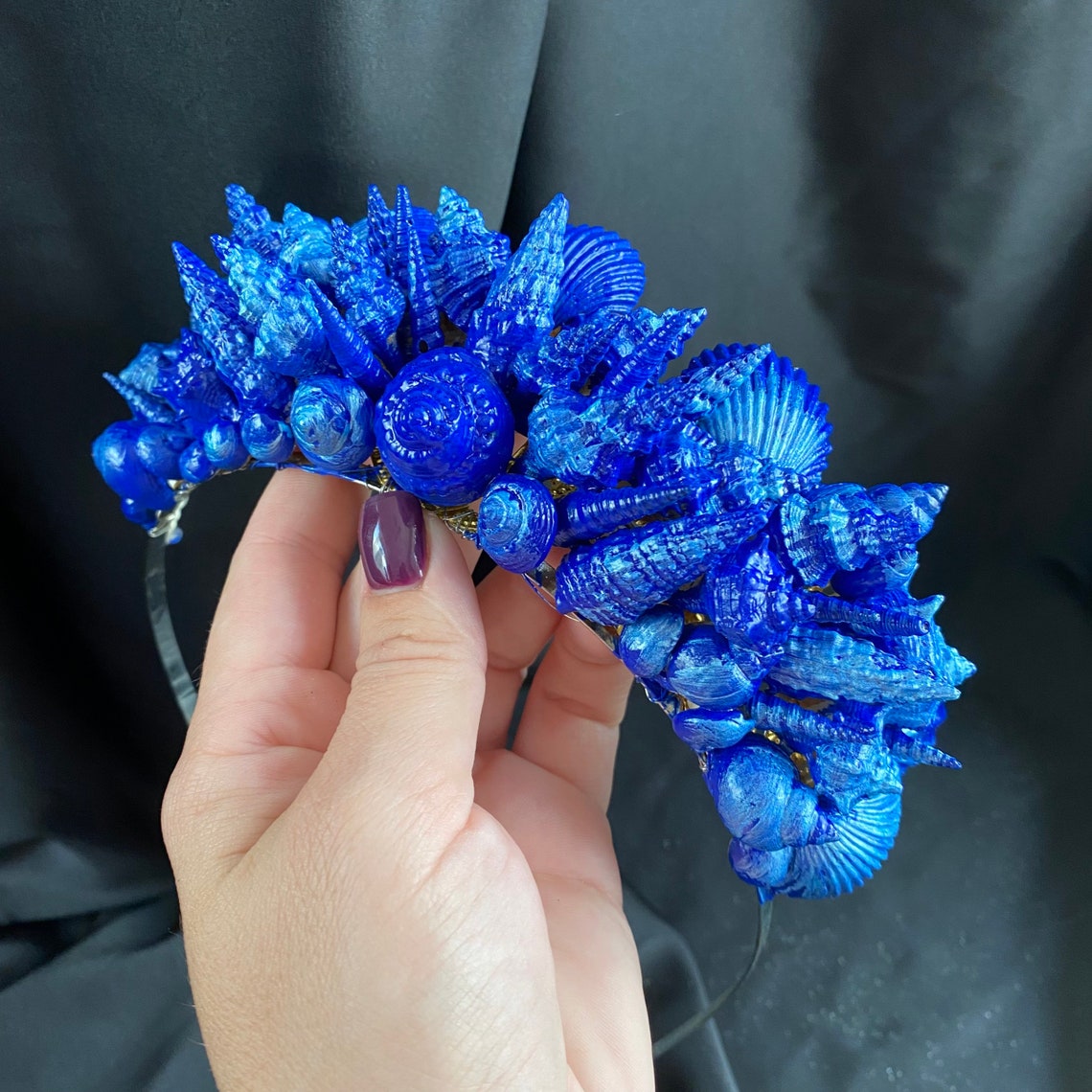 Blue Mermaid Crown Seashell Crown Seashell Tiara Ocean Hair - Etsy