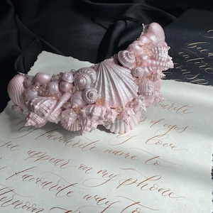 Pink Mermaid Crown Seashell Crown Seashell Tiara Ocean Hair - Etsy