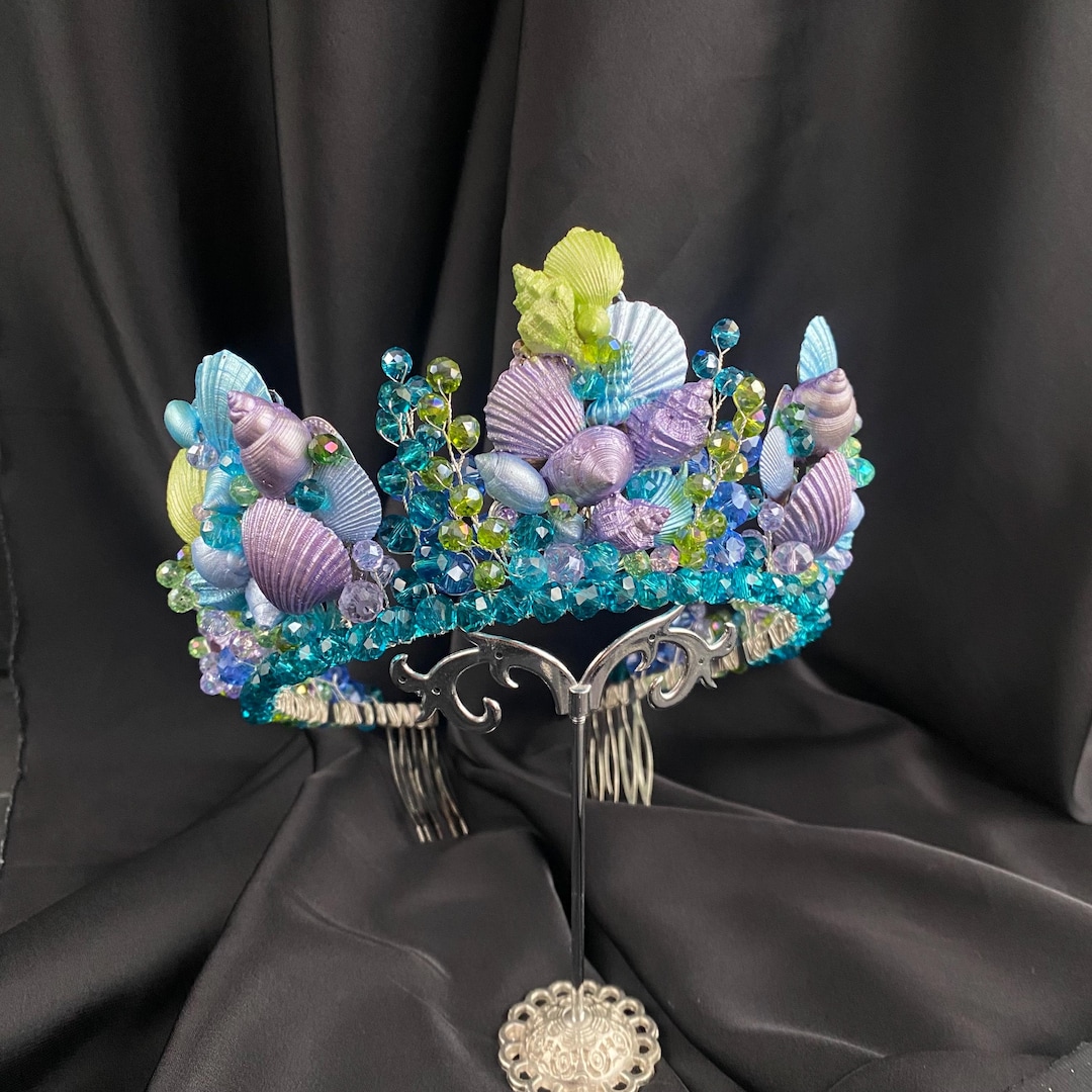 Blue Mermaid Crown Seashell Crown Seashell Tiara Ocean Hair Accessories ...