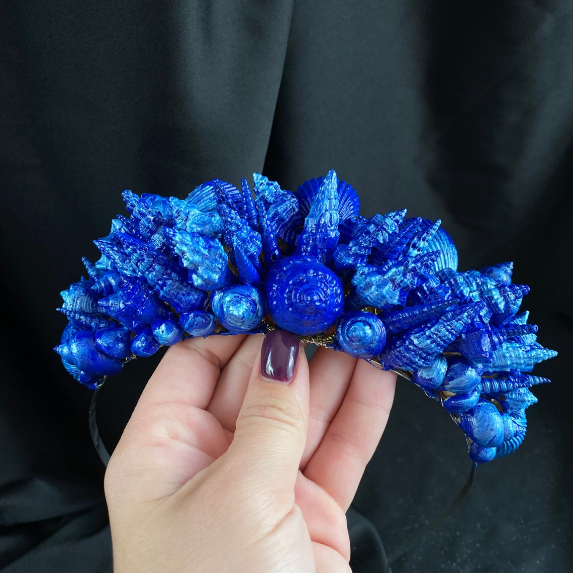 Blue Mermaid Crown Seashell Crown Seashell Tiara Ocean Hair - Etsy