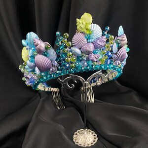 Blue Mermaid Crown Seashell Crown Seashell Tiara Ocean Hair Accessories ...