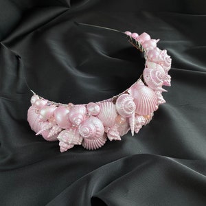 Pink Mermaid Crown Seashell Crown Seashell Tiara Ocean Hair - Etsy