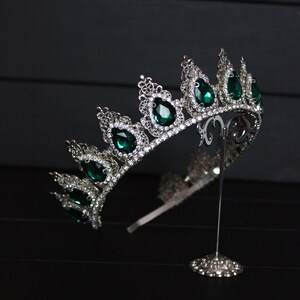 Green Crown Crown Emerald Crown Green Tiara Crown Bridal Tiara Green ...