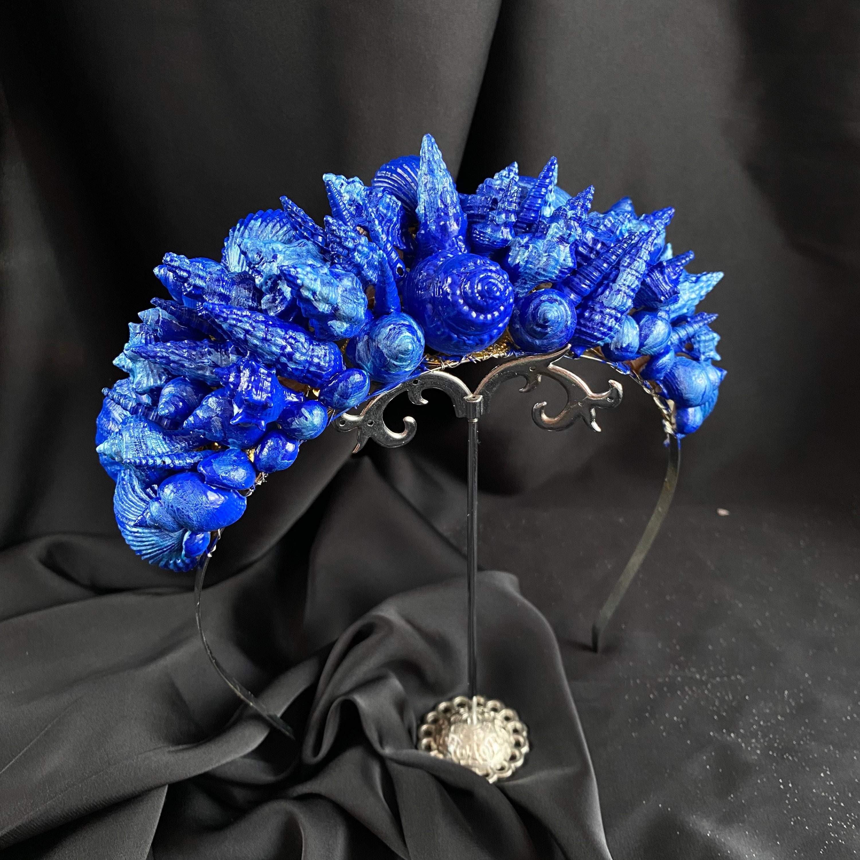 Blue Mermaid Crown Seashell Crown Seashell Tiara Ocean Hair - Etsy