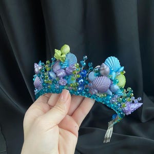 Blue Mermaid Crown Seashell Crown Seashell Tiara Ocean Hair Accessories ...