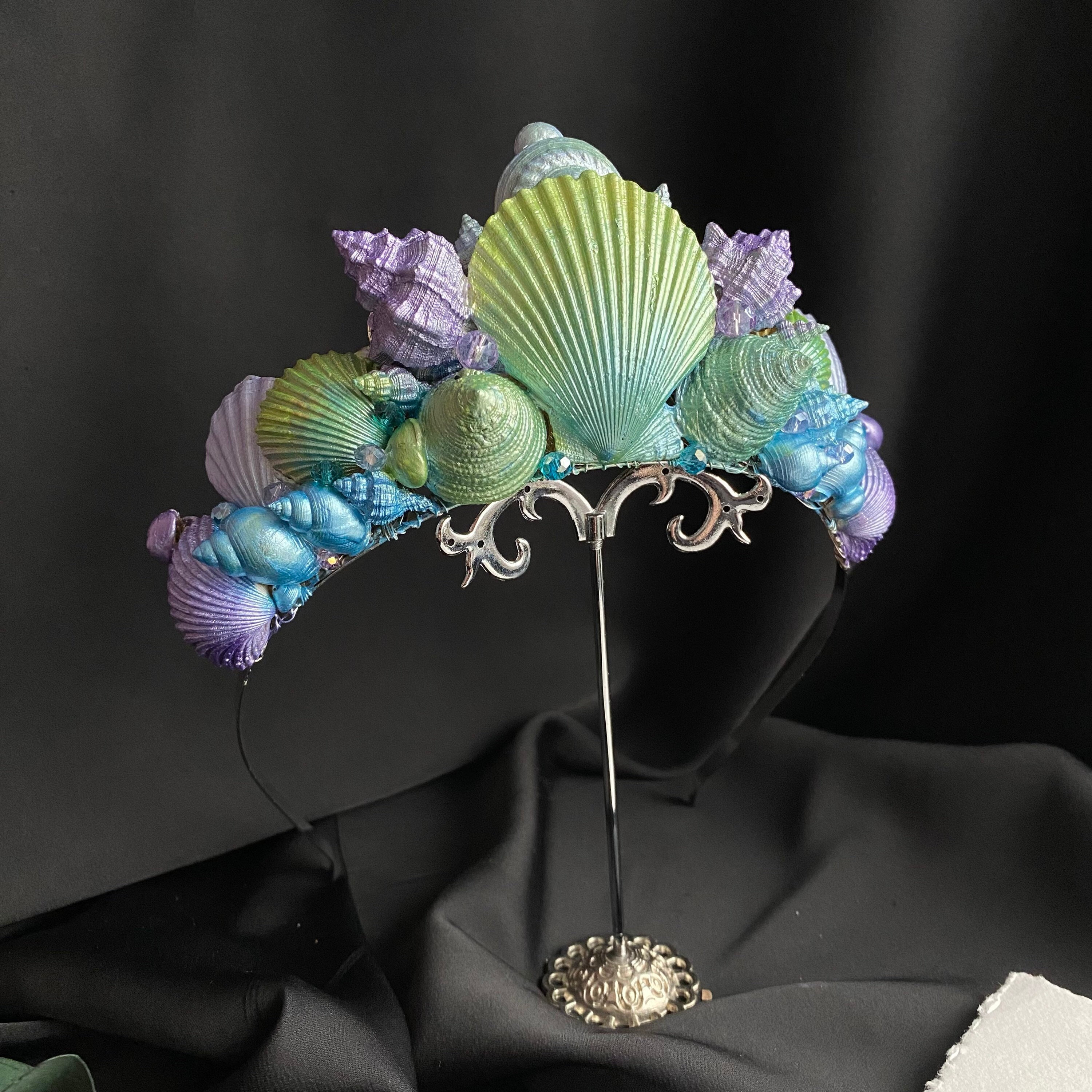 Blue Mermaid Crown Seashell Crown Seashell Tiara Ocean Hair - Etsy