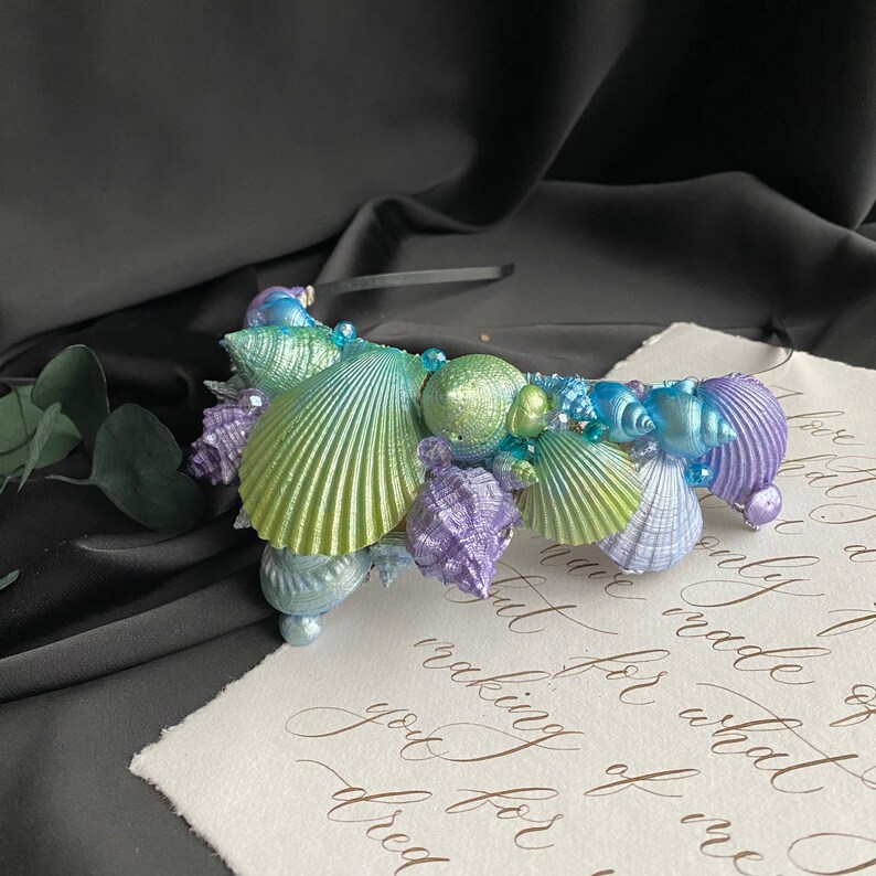 Blue Mermaid Crown Seashell Crown Seashell Tiara Ocean Hair - Etsy