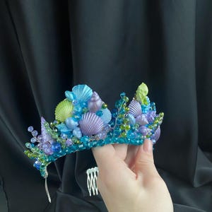 Blue Mermaid Crown Seashell Crown Seashell Tiara Ocean Hair Accessories ...