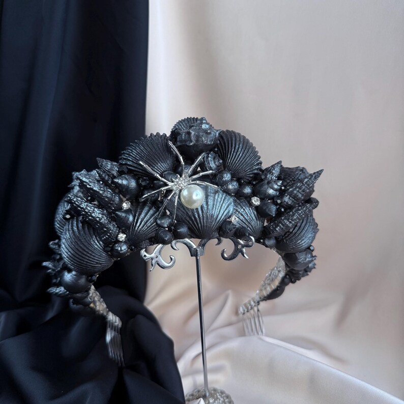 Halloween Black Seashell Crown - Etsy