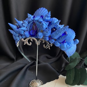 Blue Mermaid Crown Seashell Crown Seashell Tiara Ocean Hair Accessories ...