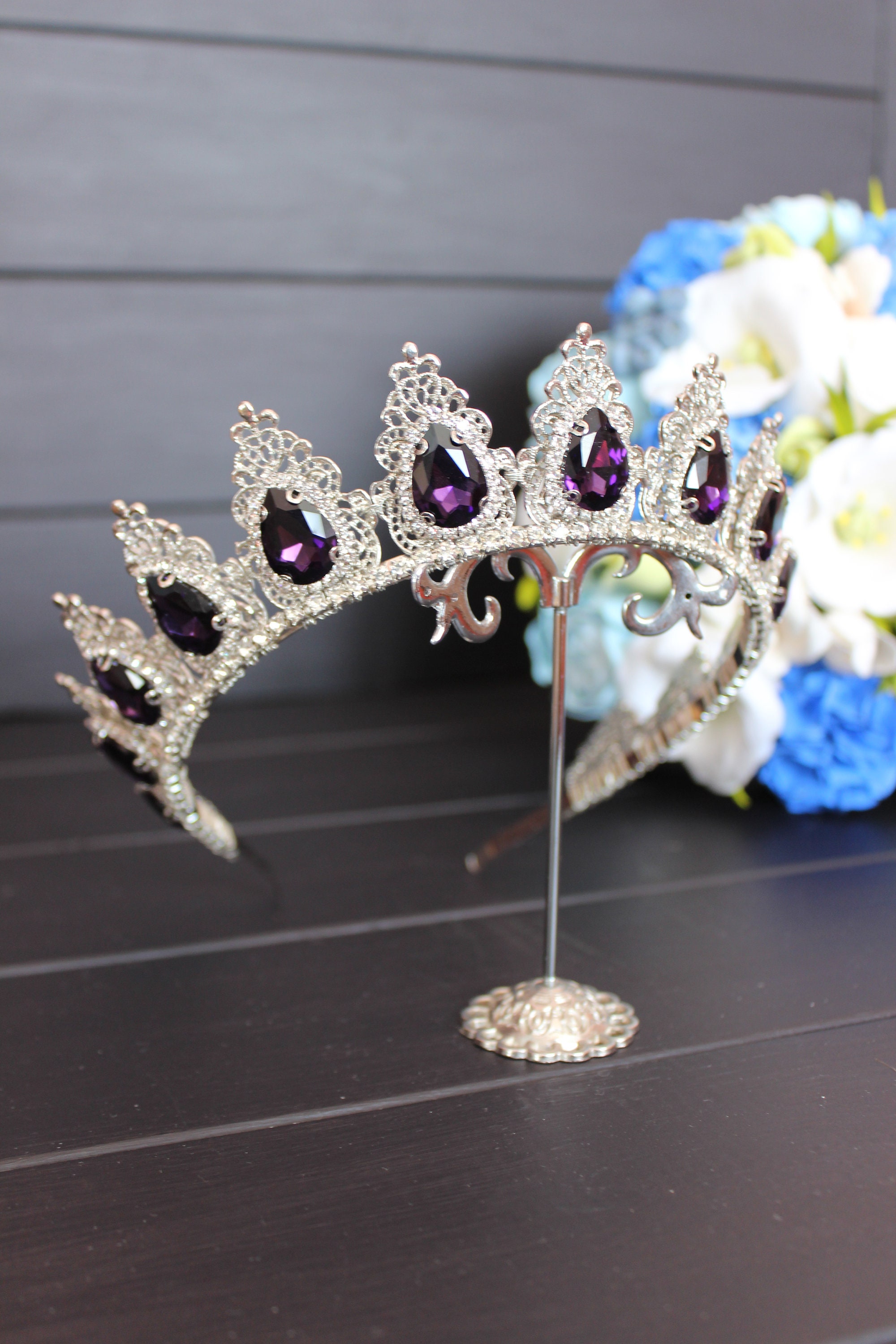 Purple Crown Crown Tiara Handmade Crown Halloween Crown Queen - Etsy