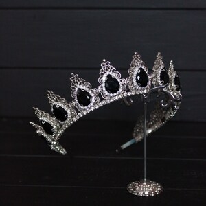 Black Crystal Tiara Black Crown Black Crowns and Tiaras Black Headband ...