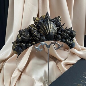 Black Mermaid Crown Seashell Crown Seashell Tiara Ocean Hair ...