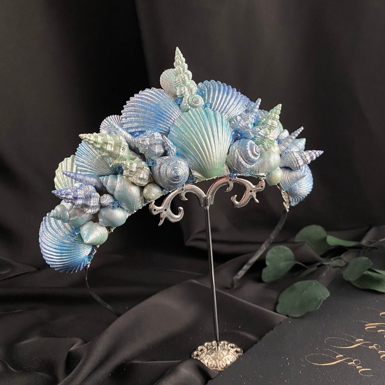 Blue Mermaid Crown Seashell Crown Seashell Tiara Ocean Hair - Etsy