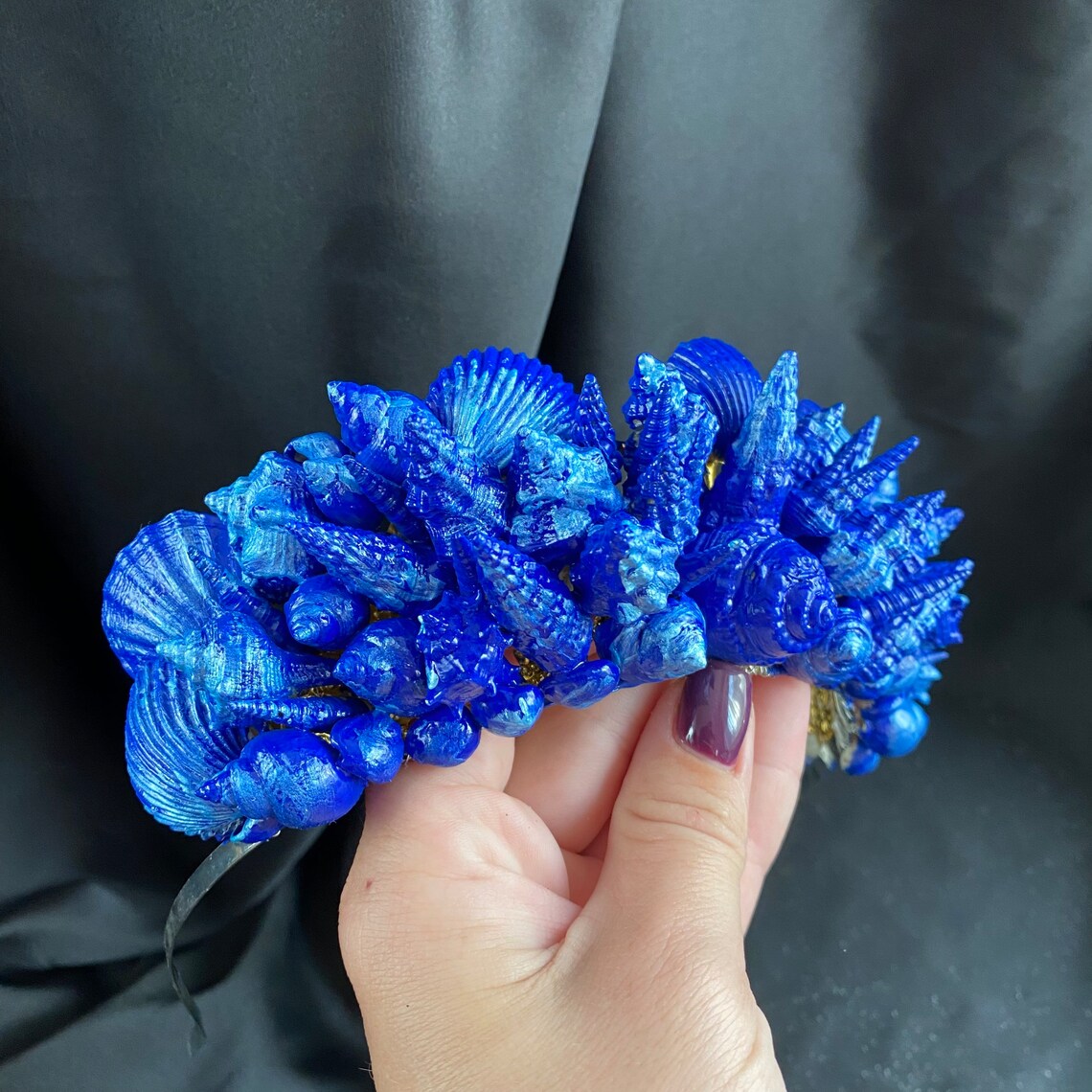 Blue Mermaid Crown Seashell Crown Seashell Tiara Ocean Hair - Etsy