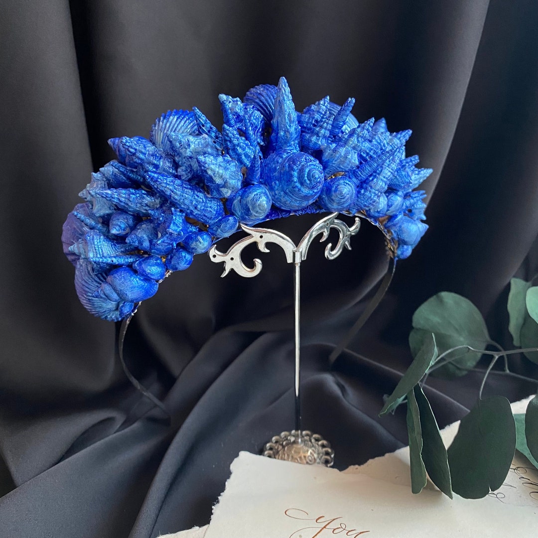 Blue Mermaid Crown Seashell Crown Seashell Tiara Ocean Hair Accessories ...