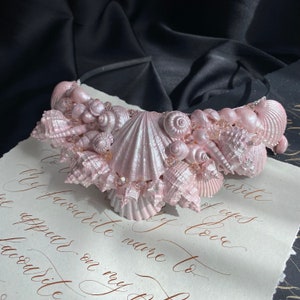 Pink Mermaid Crown Seashell Crown Seashell Tiara Ocean Hair - Etsy