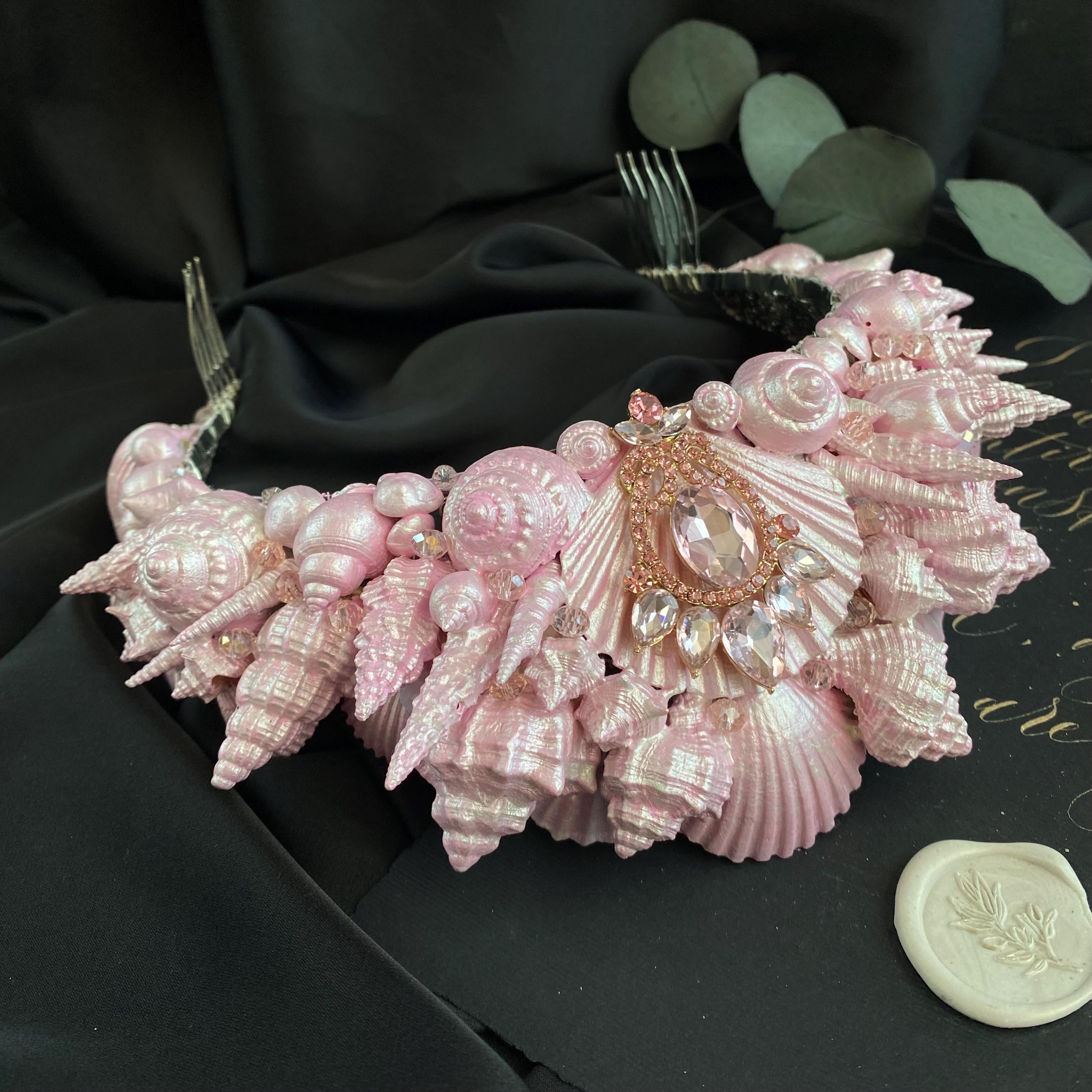 Pink Seashell Mermaid Crown - Etsy