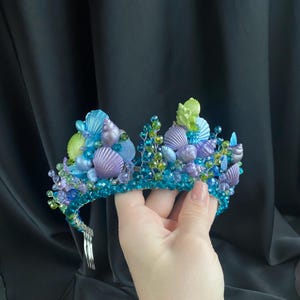 Blue Mermaid Crown Seashell Crown Seashell Tiara Ocean Hair Accessories ...