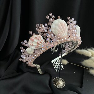 Pink Mermaid Crown Seashell Crown Seashell Tiara Ocean Hair Accessories ...