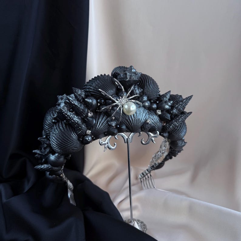Halloween Black Seashell Crown - Etsy