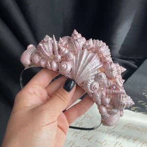Pink Mermaid Crown Seashell Crown Seashell Tiara Ocean Hair - Etsy