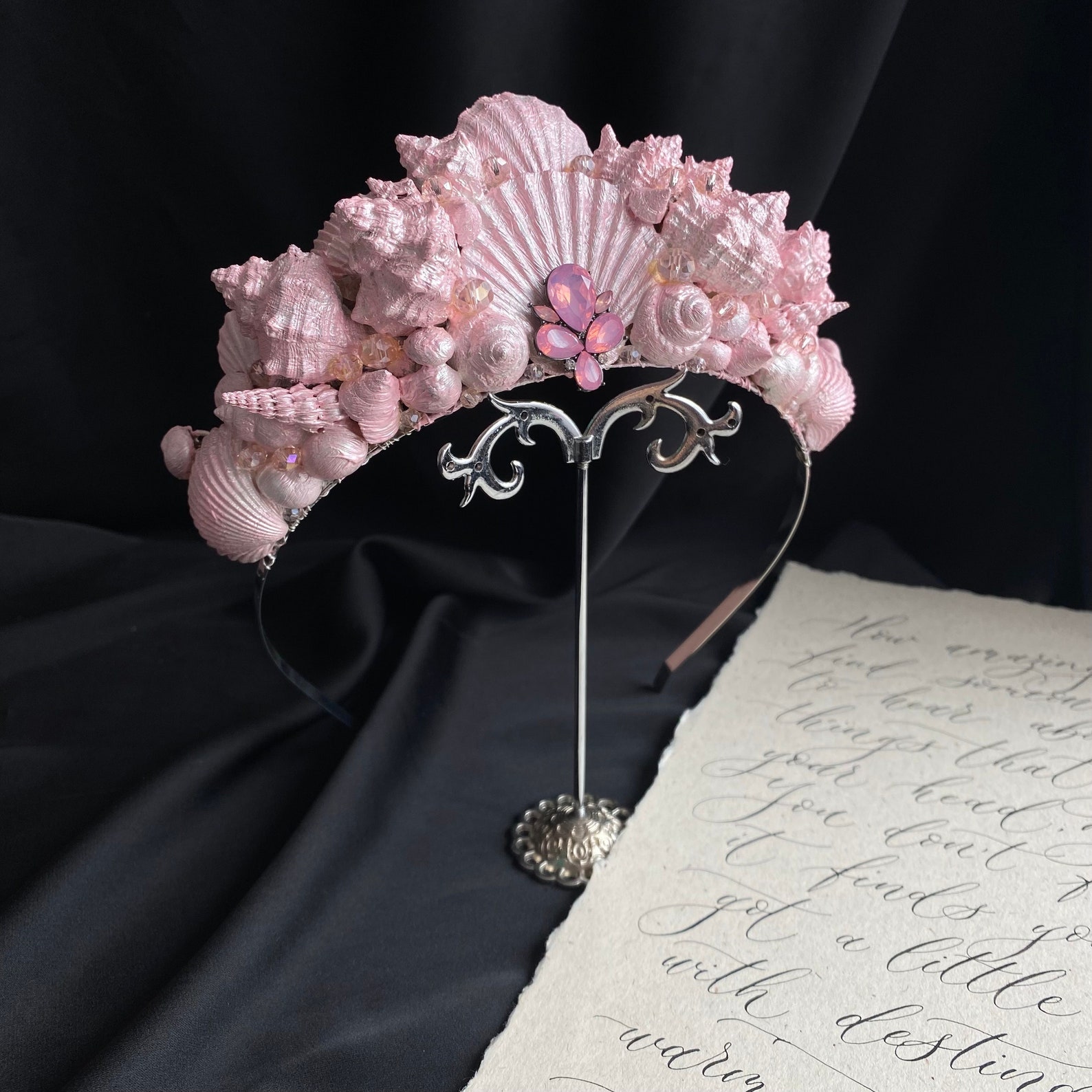 Pink Mermaid Crown Seashell Crown Seashell Tiara Ocean Hair Accessories ...