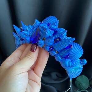 Blue Mermaid Crown Seashell Crown Seashell Tiara Ocean Hair Accessories ...