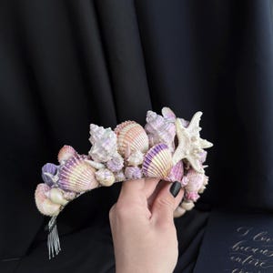 Pink Mermaid Crown Seashell Crown Seashell Tiara Ocean Hair Accessories ...