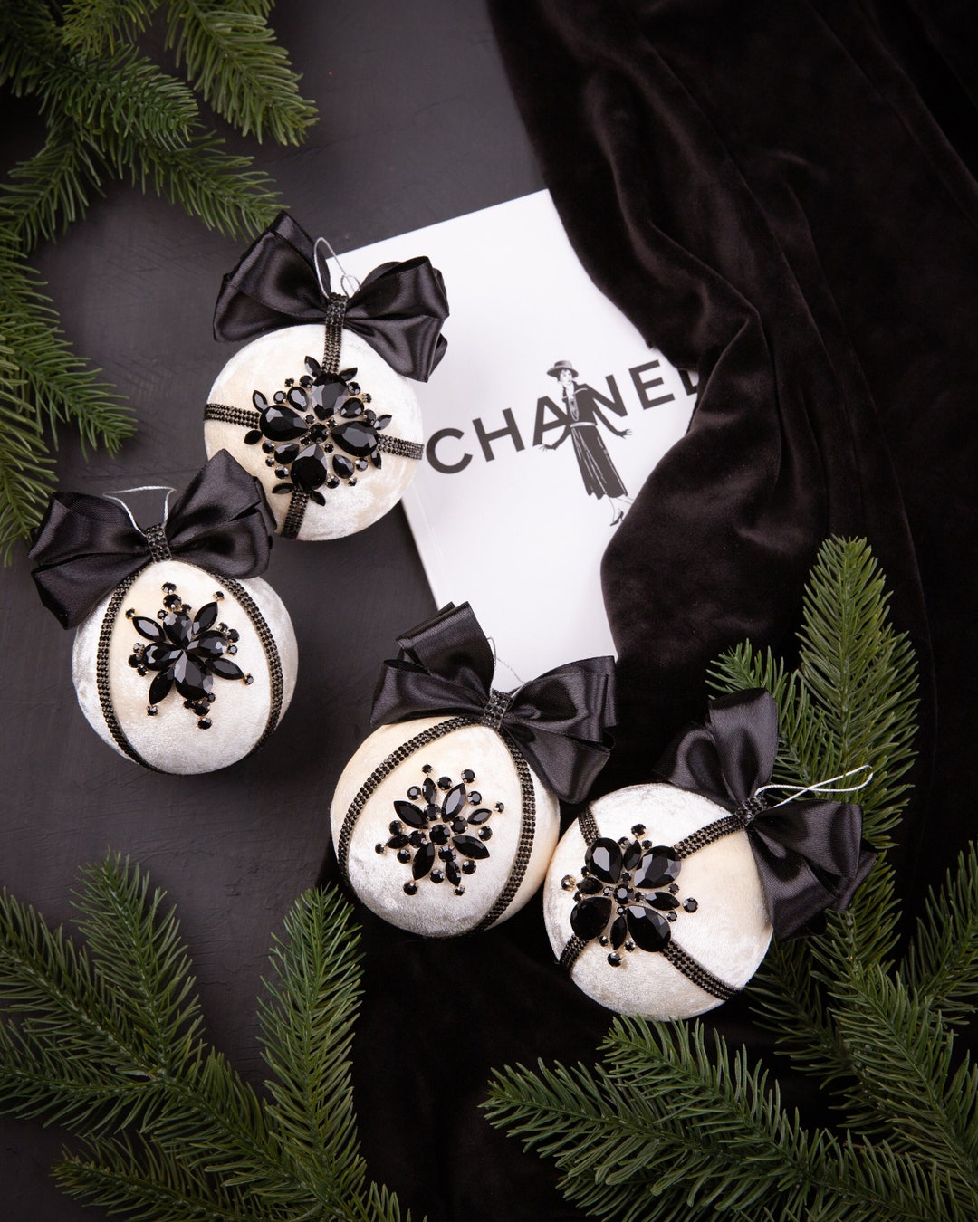 Christmas Ornaments Beige Ornaments Handmade Balls Christmas Decoration ...
