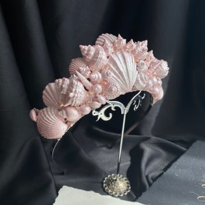 Pink Mermaid Crown Seashell Crown Seashell Tiara Ocean Hair - Etsy