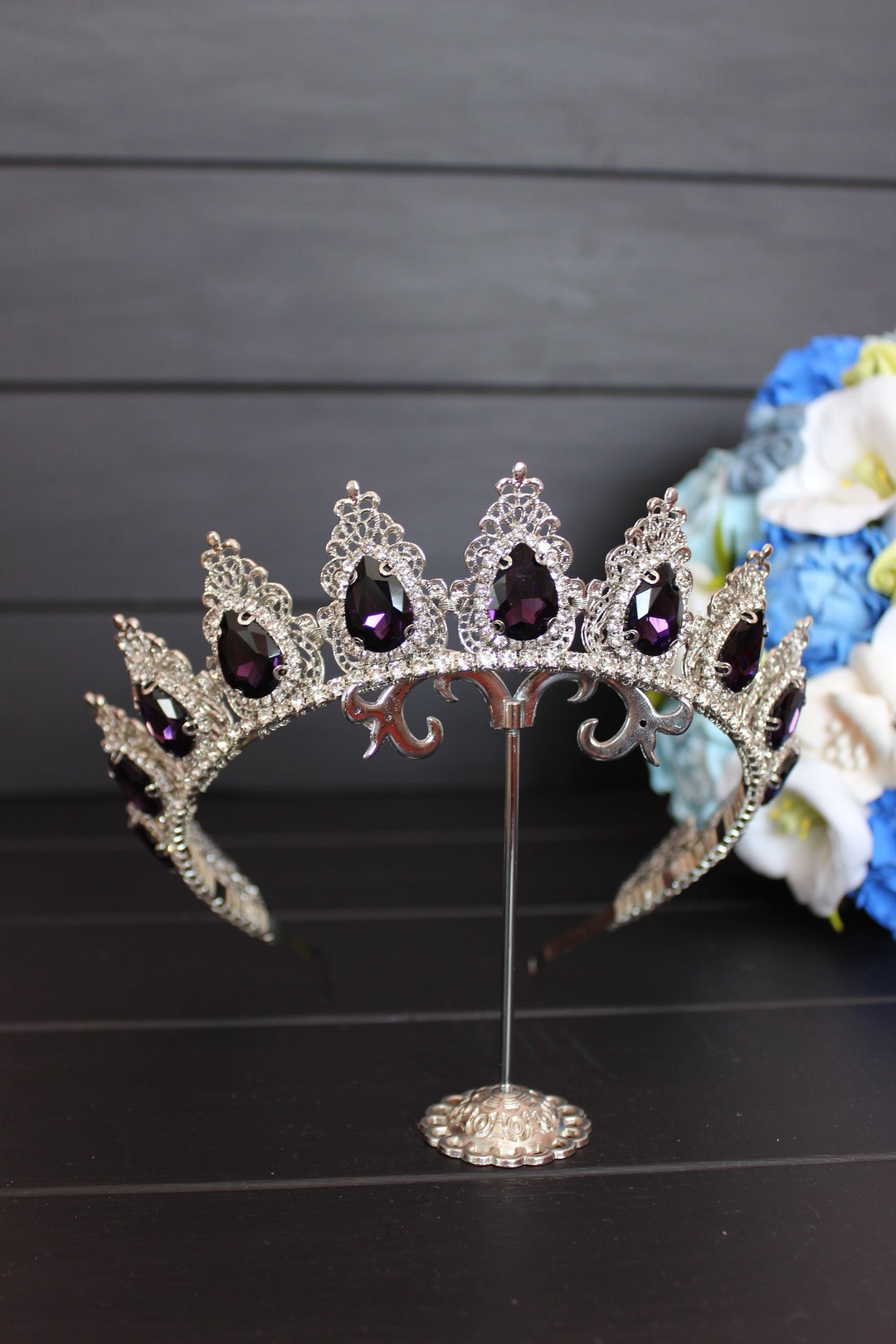 Purple Crown Crown Tiara Handmade Crown Halloween Crown Queen Crown ...