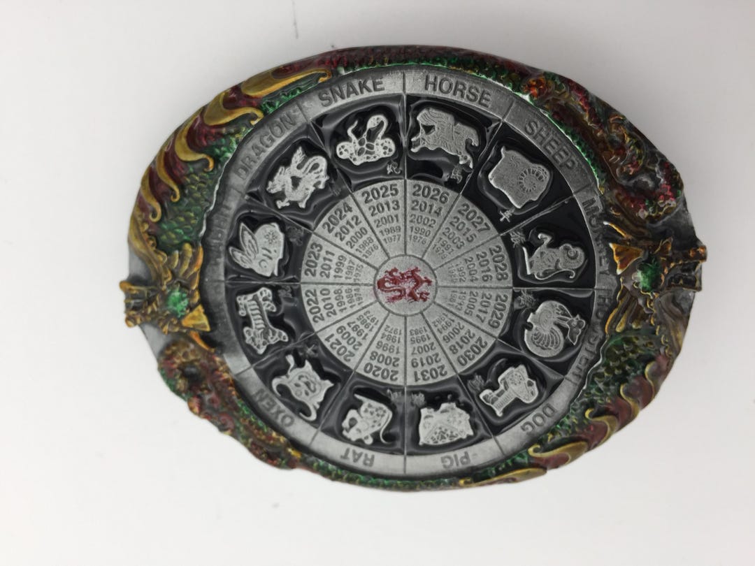 Chinese Calendar Belt Buckle. - Etsy