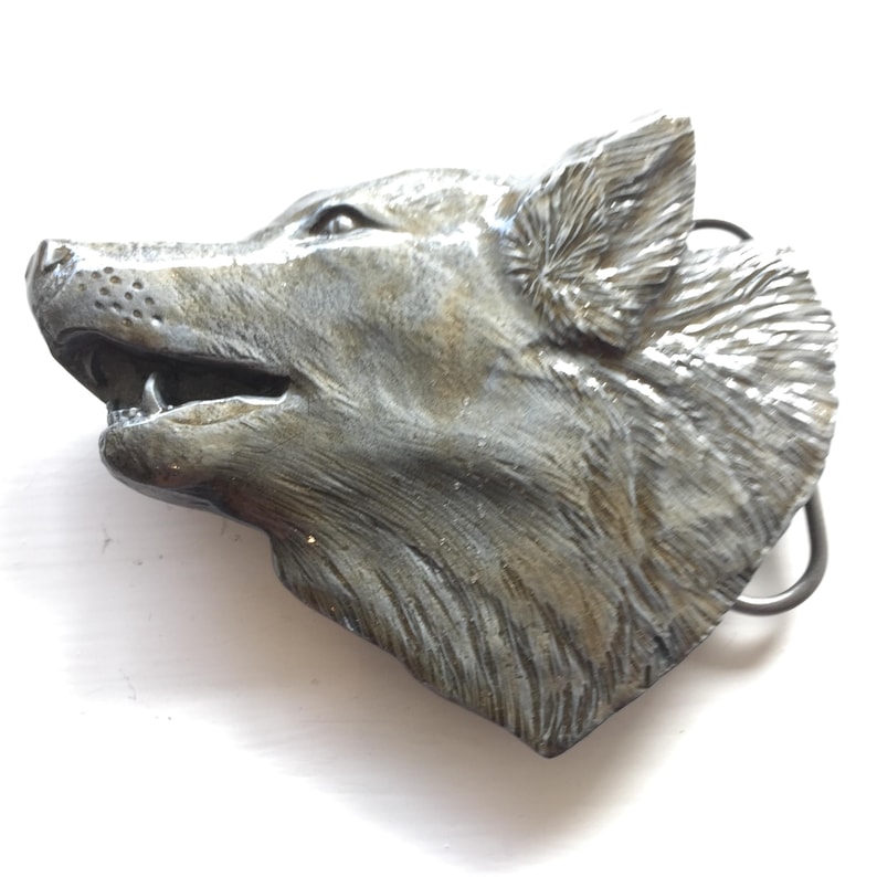 Wolfs Head Belt Buckle Howling Wolf - Etsy