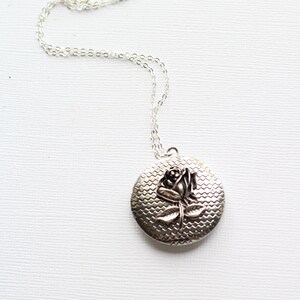 Rose Locket Necklace-round Silver Locket-antique Photo Locket-locket ...