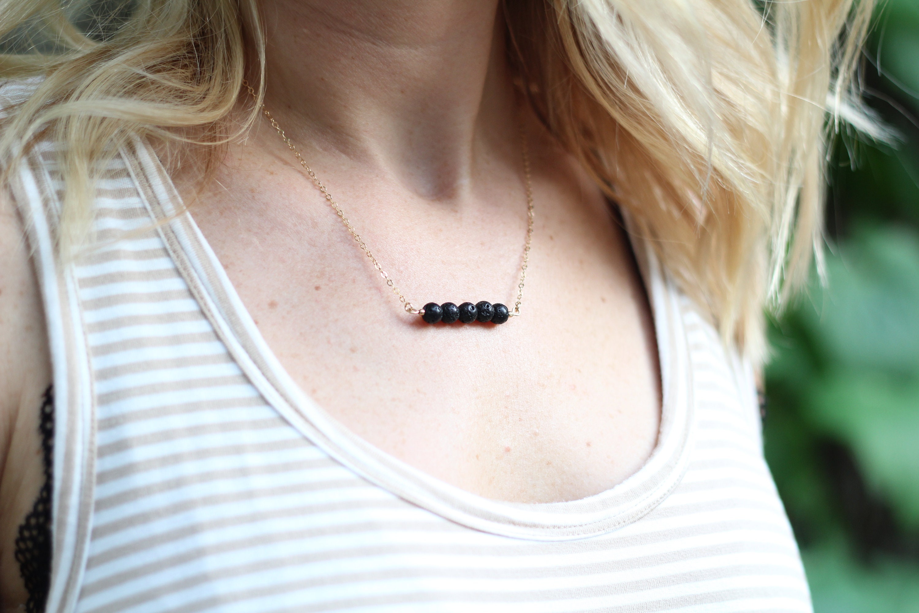 Aromatheraphy Necklace-lava Bead Necklace-essential Oil Necklace ...