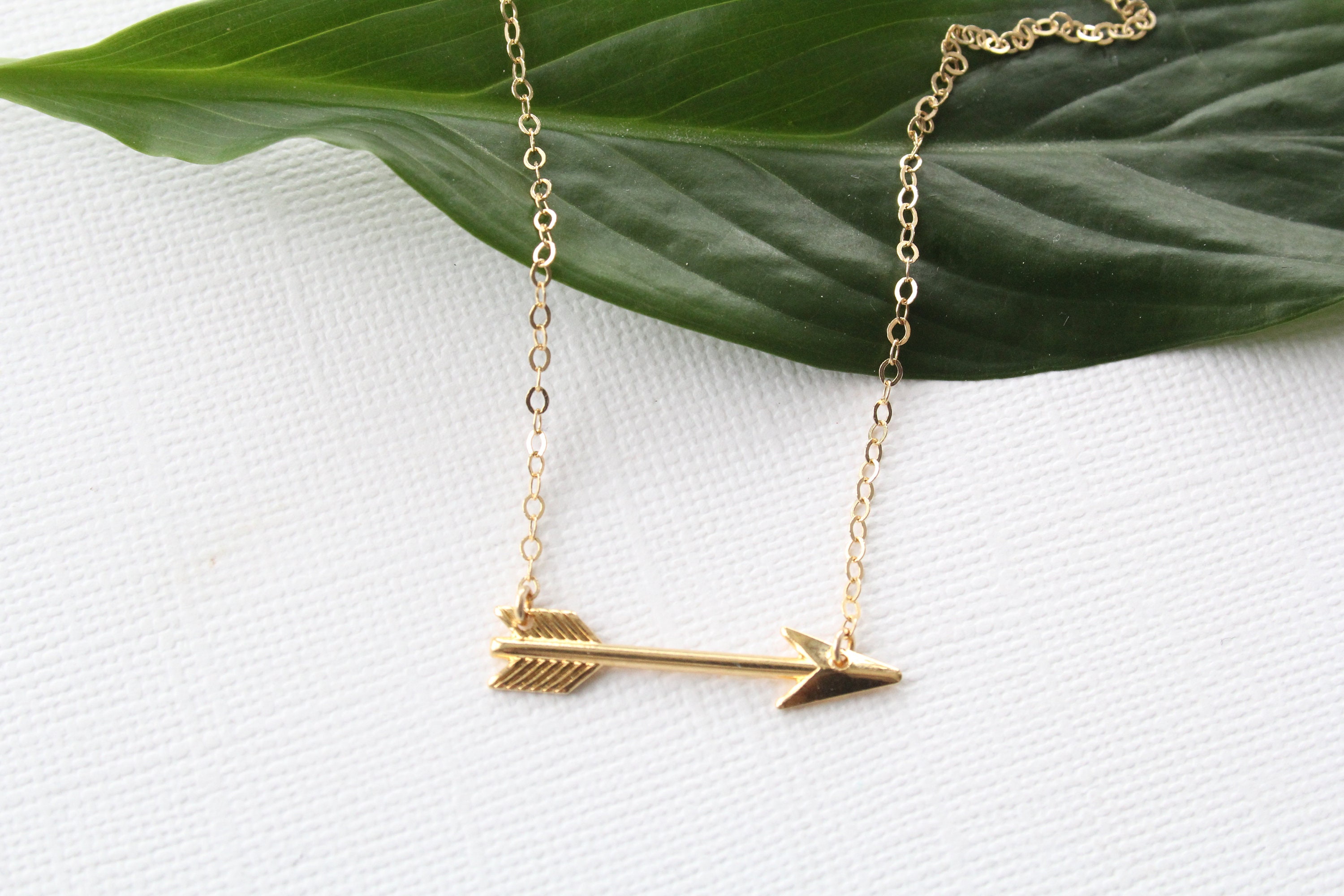 Gold Arrow Necklace-simple Necklaces-gold Pendant - Etsy