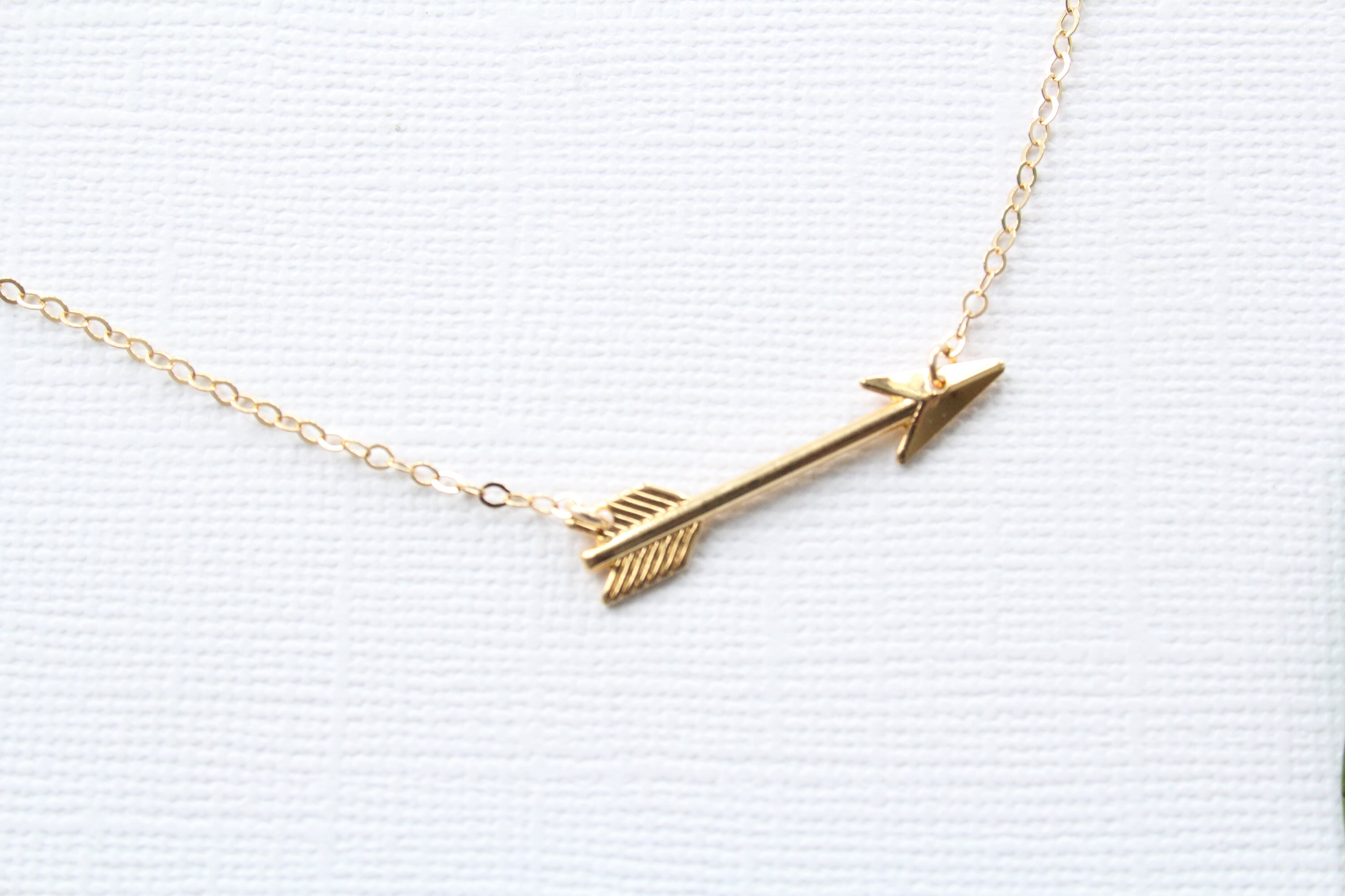 Gold Arrow Necklace-simple Necklaces-gold Pendant - Etsy