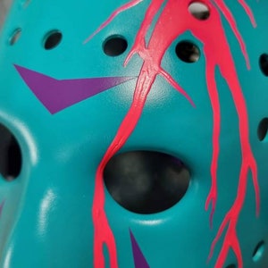 Mask NES 8 Bit Blood Hockey Jason. Real Effect Blood Coagulated Cracked ...