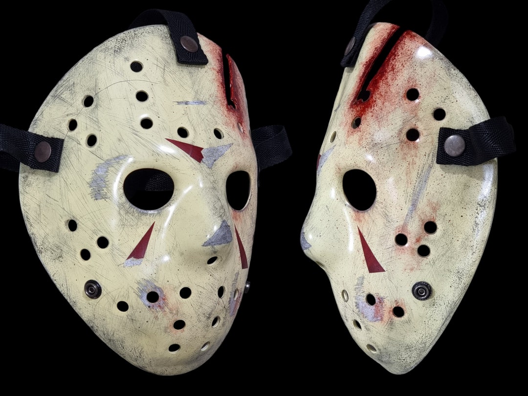 Hockey Mask Jason Part 4 Horror Costume Destroyed Scratch Effect. - Etsy