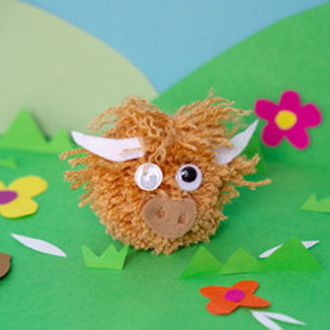 Pom Pom Highland Cow Craft Kit - Etsy