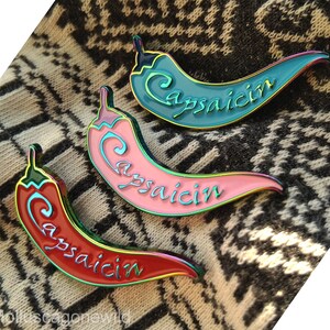 Chili Enamel Pin, Food Pin, Rainbow Plated Enamel Pin, Chilli, Pepper ...