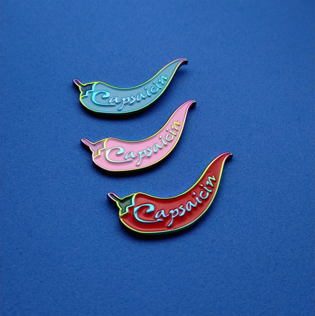 Chili Enamel Pin, Food Pin, Rainbow Plated Enamel Pin, Chilli, Pepper ...