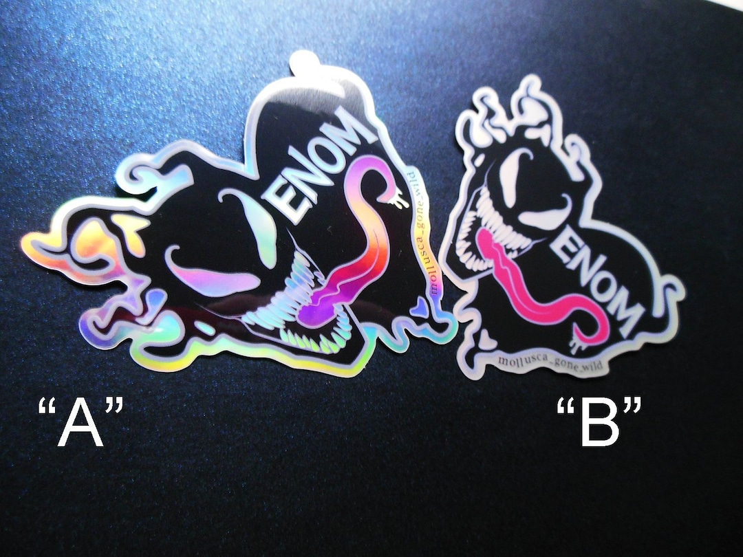 Holographic Venom Stickers, Two Variants / Symbiote / Marvel Sticker ...