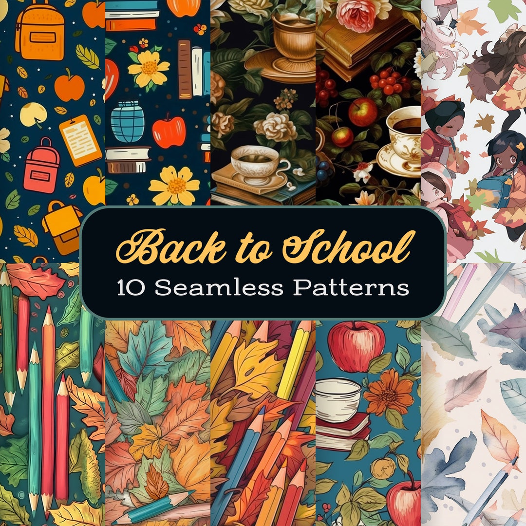 Middle School Classroom Decor Back to School Seamless Pattern First Day ...